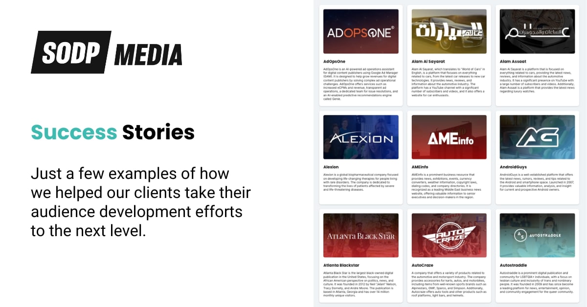 Success Stories - SODP Media